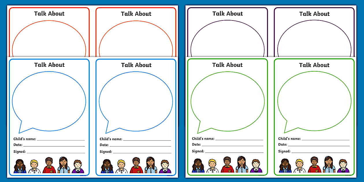 Black and White 'Talk About' Editable Notes (teacher made)