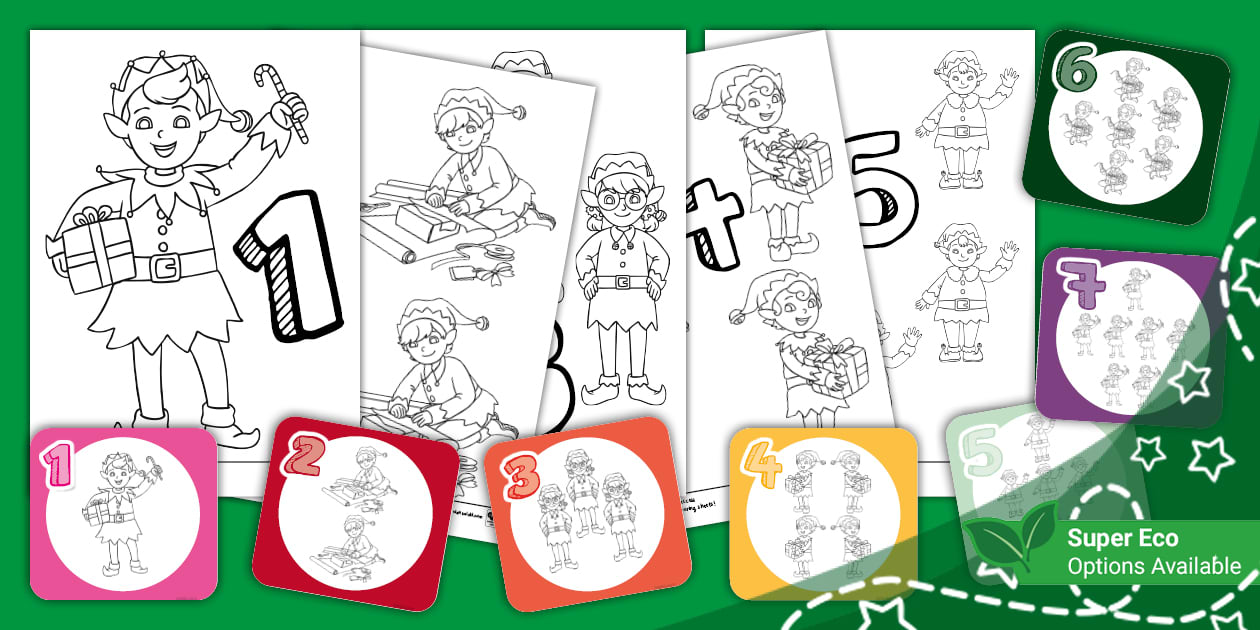 My First Colour and Count Play Pack - Elves (teacher made)