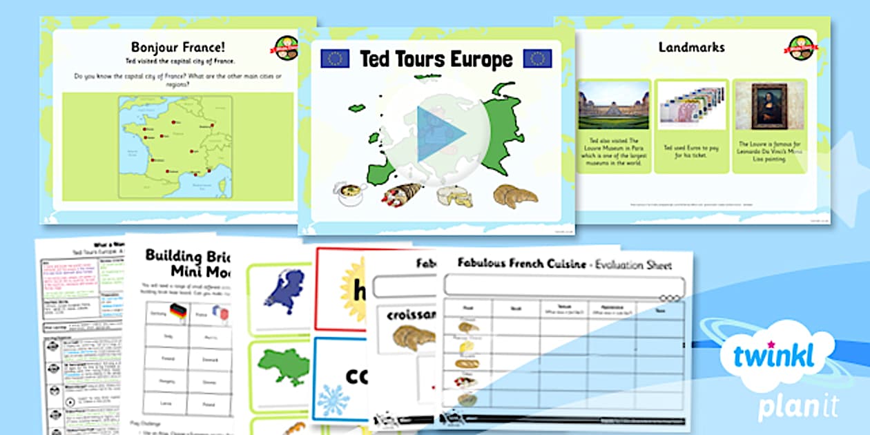 Geography: What a Wonderful World: Ted Tours Europe! KS1 Lesson Pack 5