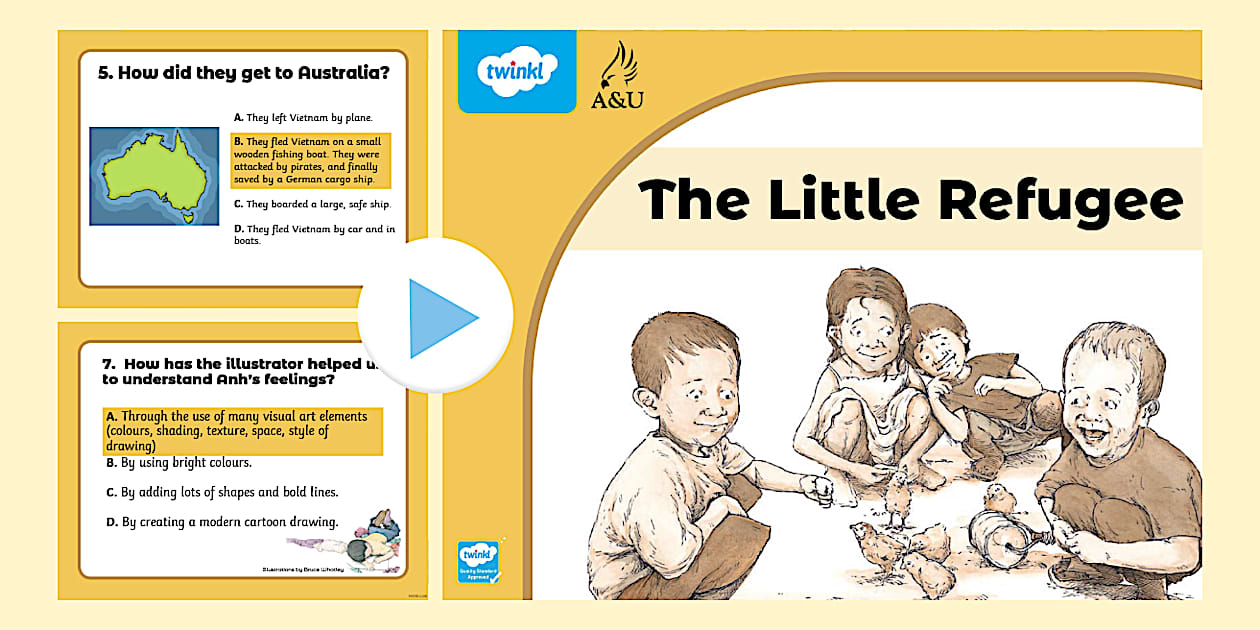 The Little Refugee Interactive Quiz Powerpoint - Twinkl