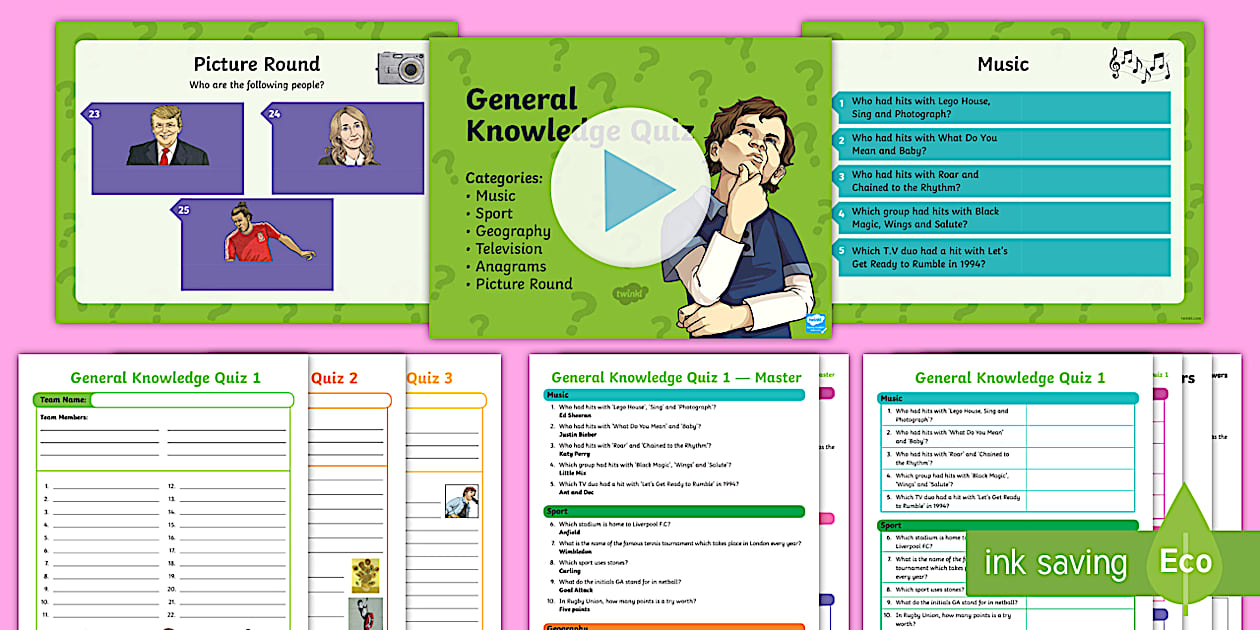 KS2 General Knowledge Quiz Pack for Children (Teacher-Made)