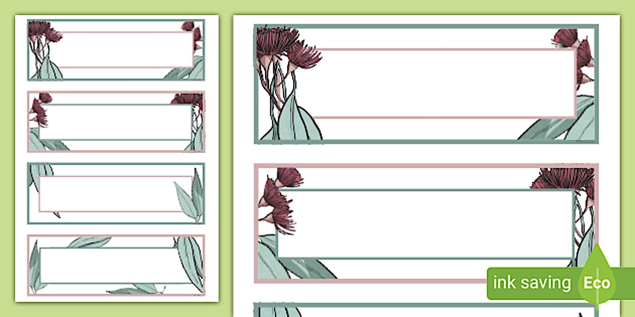 Eucalyptus Table Name Tags (teacher made) - Twinkl