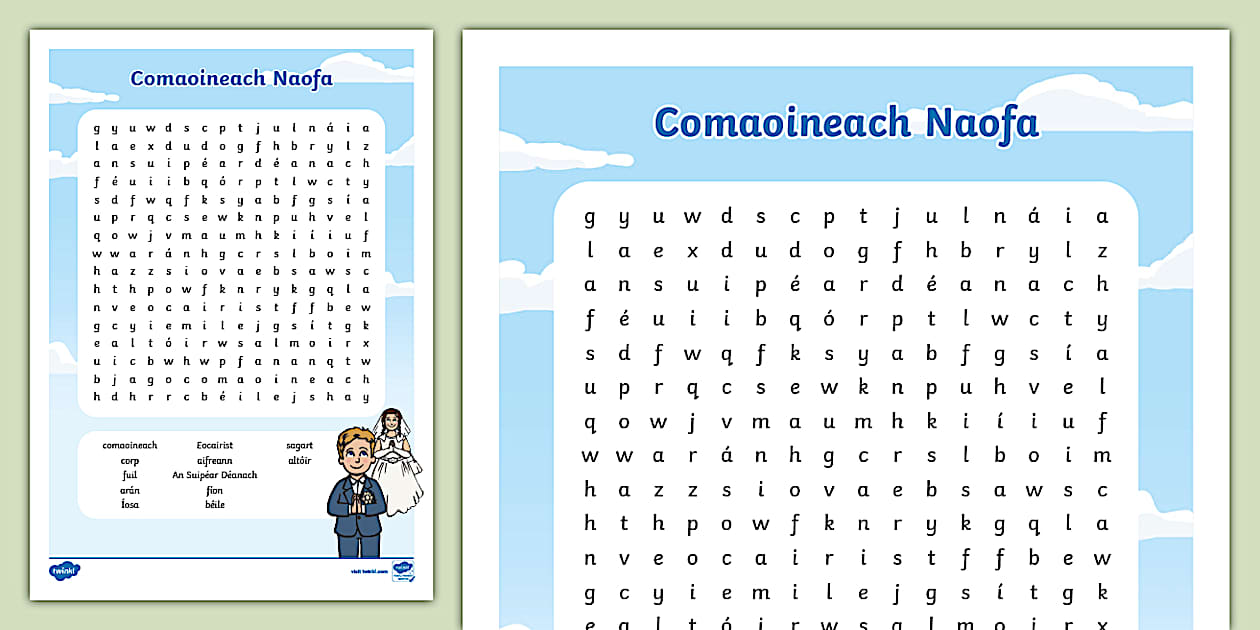 Comaoineach Naofa Cuardach Focal (teacher made) - Twinkl