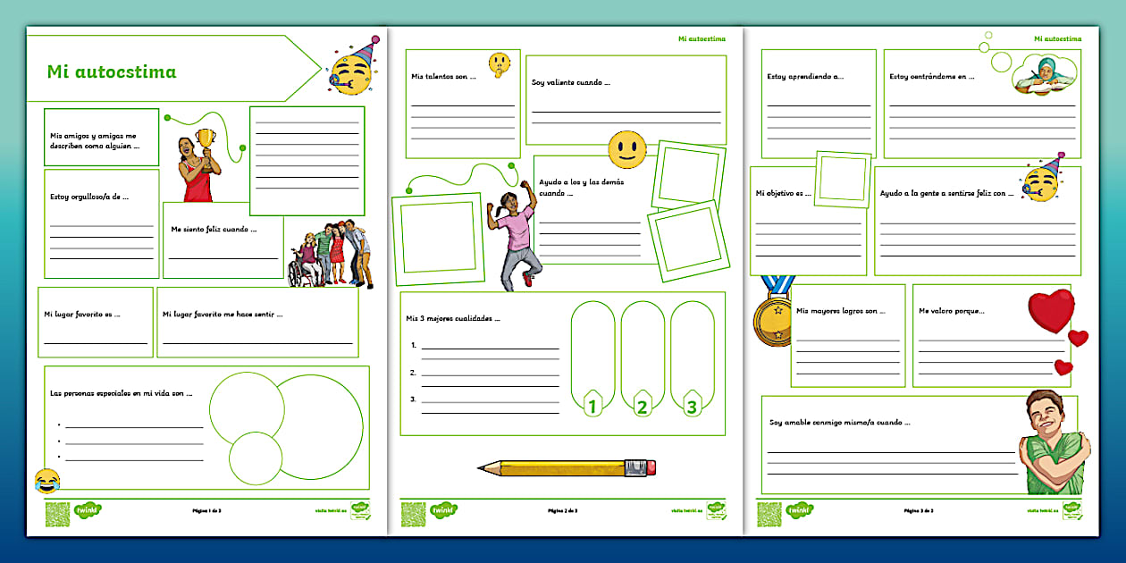 Ficha de actividad: Datos sobre mi autoestima - Twinkl