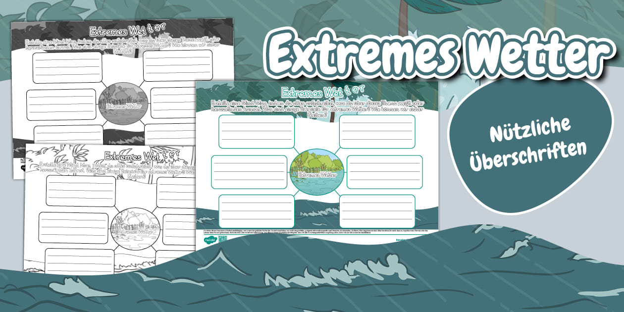 Extremes Wetter - Mind Map - Twinkl Deutschland - Twinkl