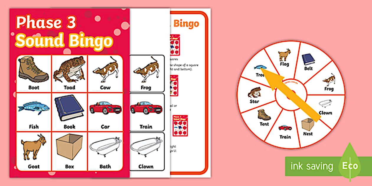 NSW Phase 3 Sound Bingo with Spinner Game (teacher made)