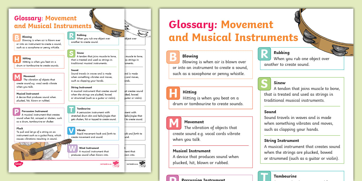 Gr 4 NS/Tech: Movement and Musical Instruments: Glossary