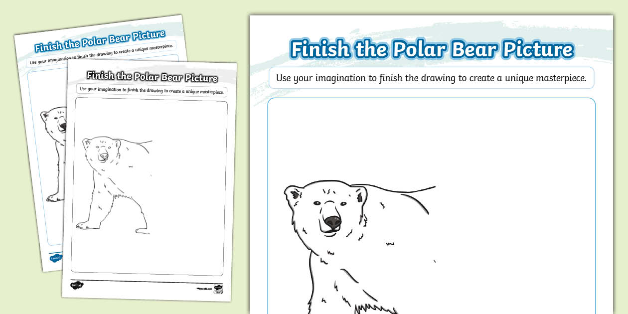 Finish the Polar Bear Picture Worksheet (Teacher-Made)