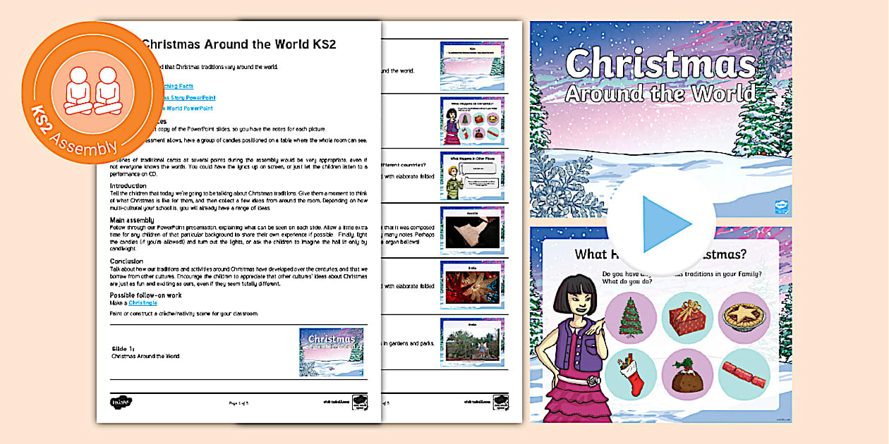 KS2 Christmas Around the World Assembly Pack - Twinkl