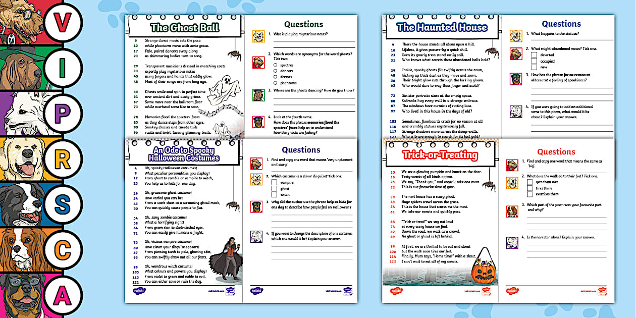 LKS2 Halloween Poetry 60-Second Reads Activity Pack - Twinkl