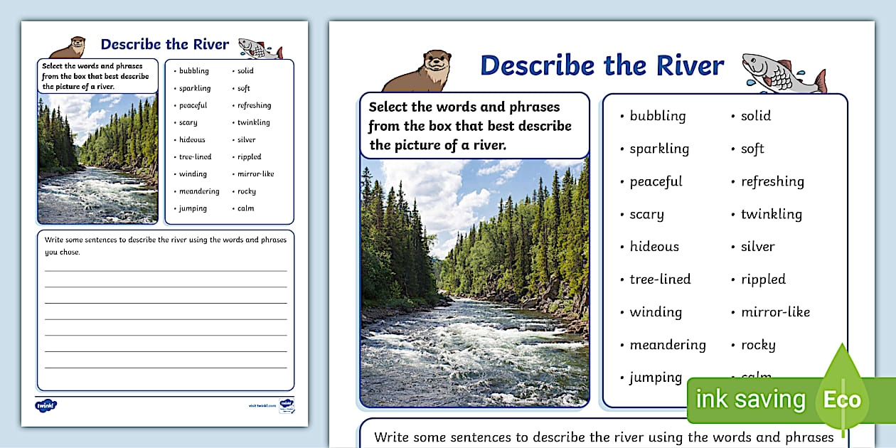 Describe the River Writing Activity (teacher made) - Twinkl