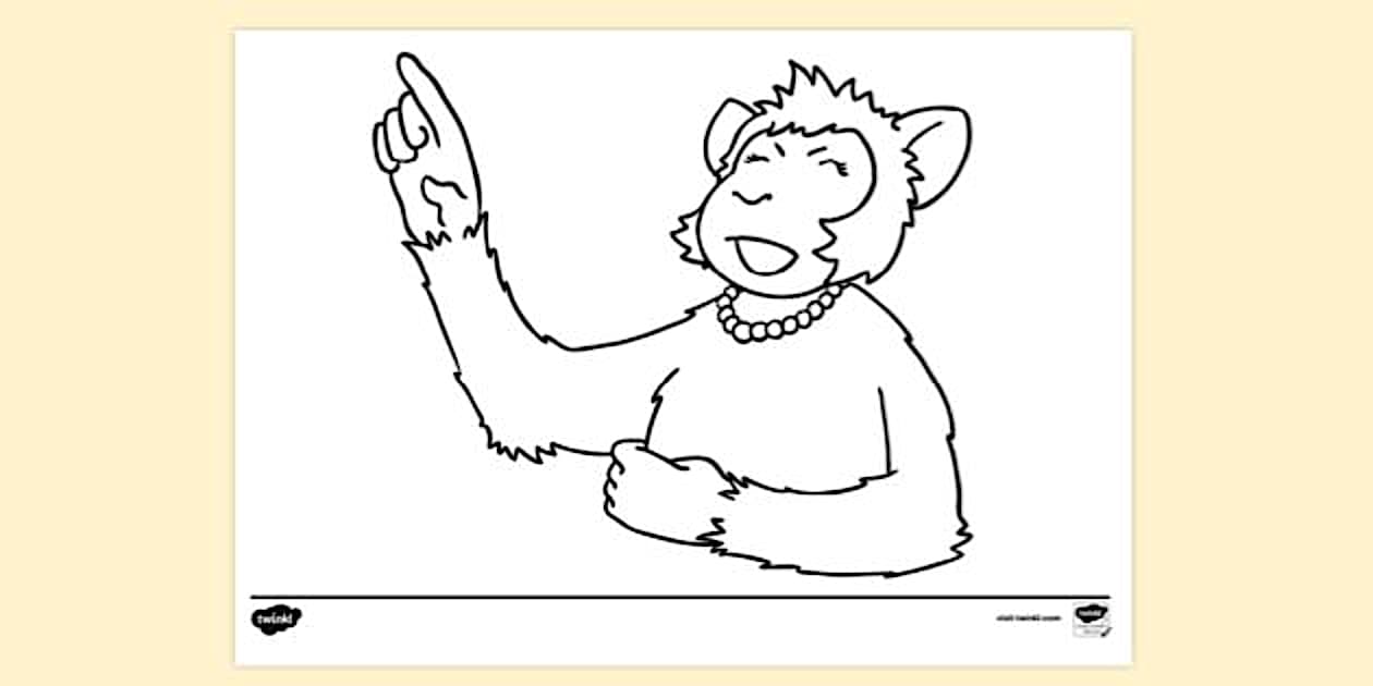 Angry Mother Monkey Colouring | Colouring Sheets - Twinkl