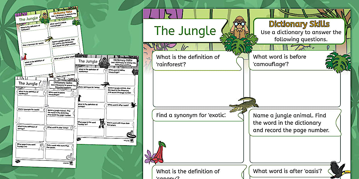 Jungle Dictionary Scavenger Hunt (teacher made) - Twinkl