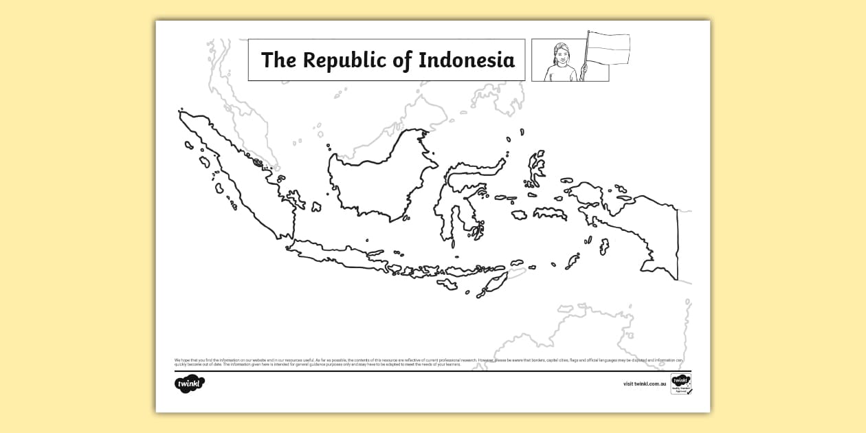 Blank Map of Indonesia (teacher made) - Twinkl