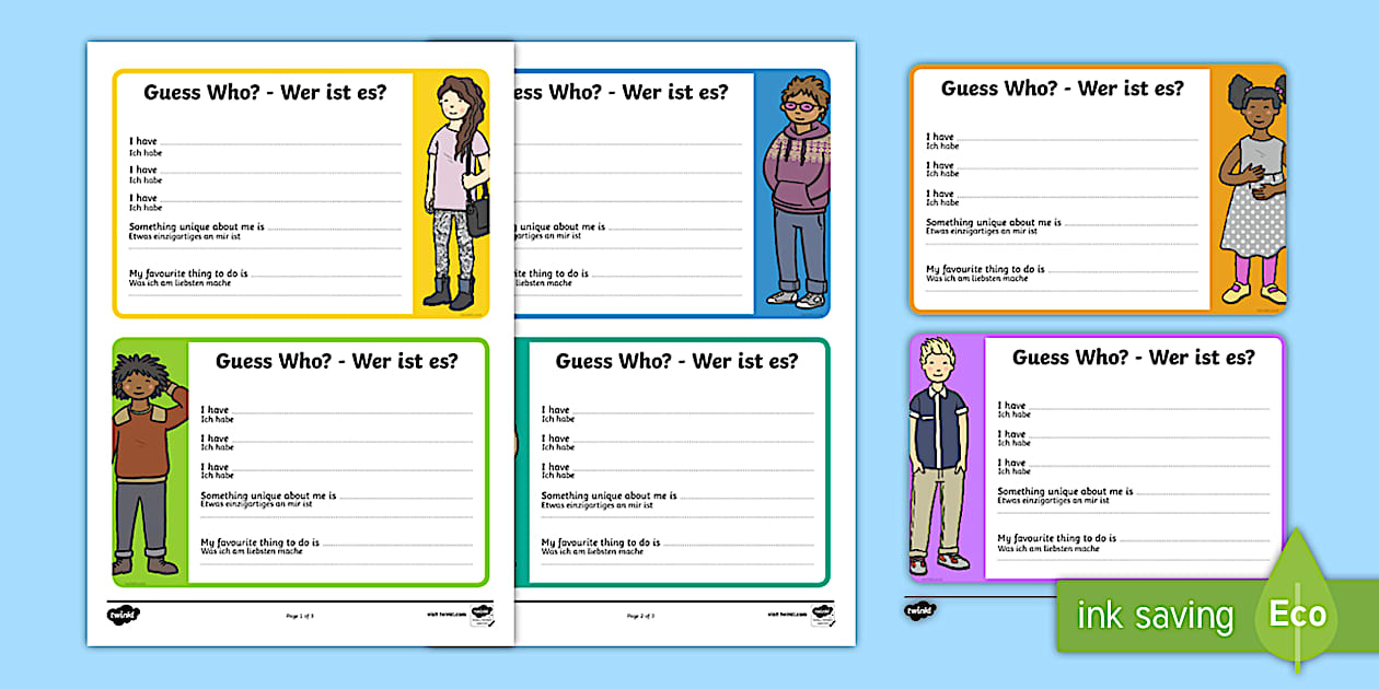 Transition Guess Who Activity English/German
