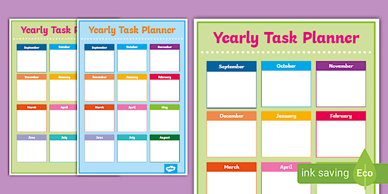 Editable Yearly Task Planning Sheet (teacher made) - Twinkl