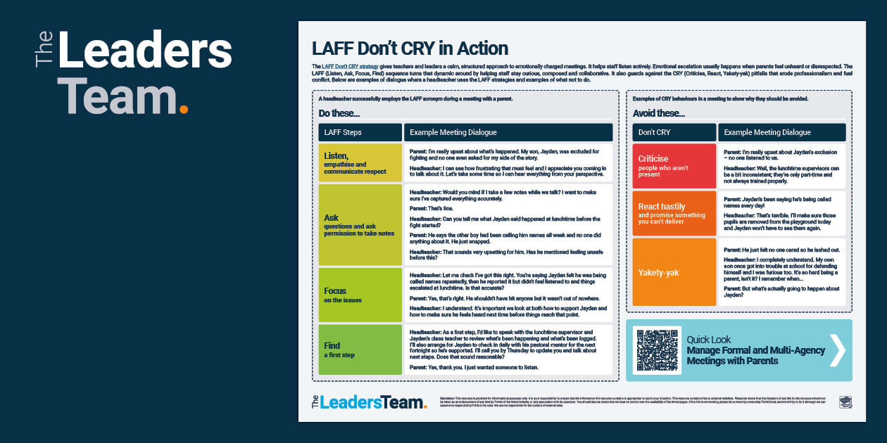 Parental Meetings: LAFF Don't CRY