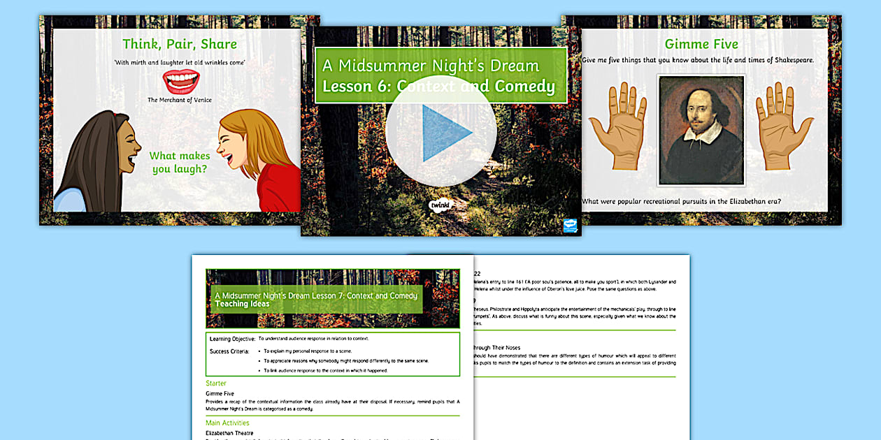 A Midsummer Night's Dream Lesson 7: Context and Comedy
