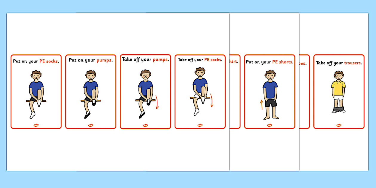 A4 PE Changing Clothes Strip - Twinkl