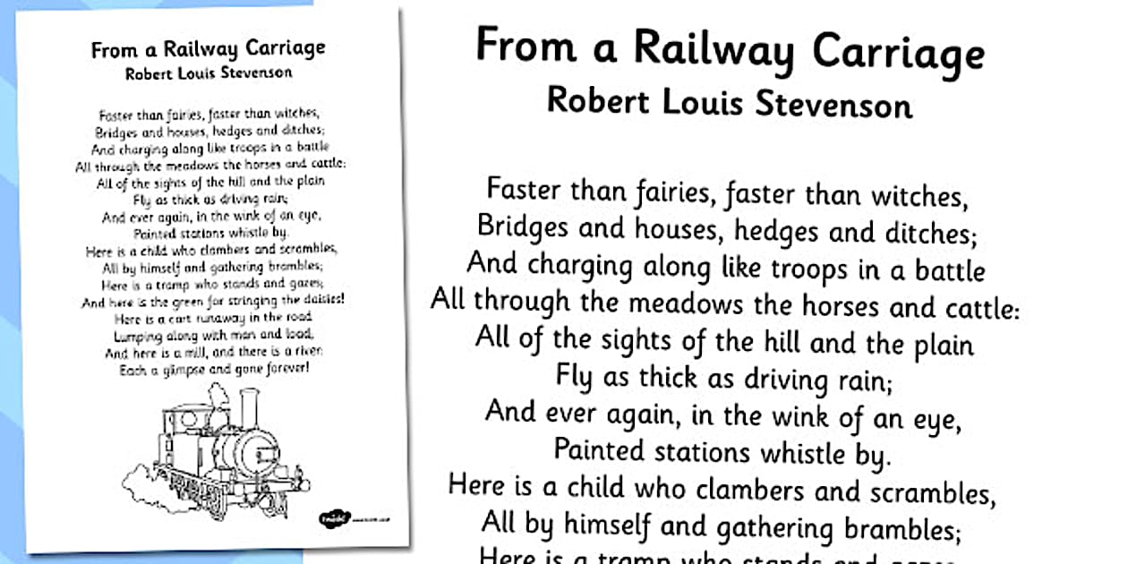 From a Railway Carriage - Robert Louis Stevenson - Twinkl