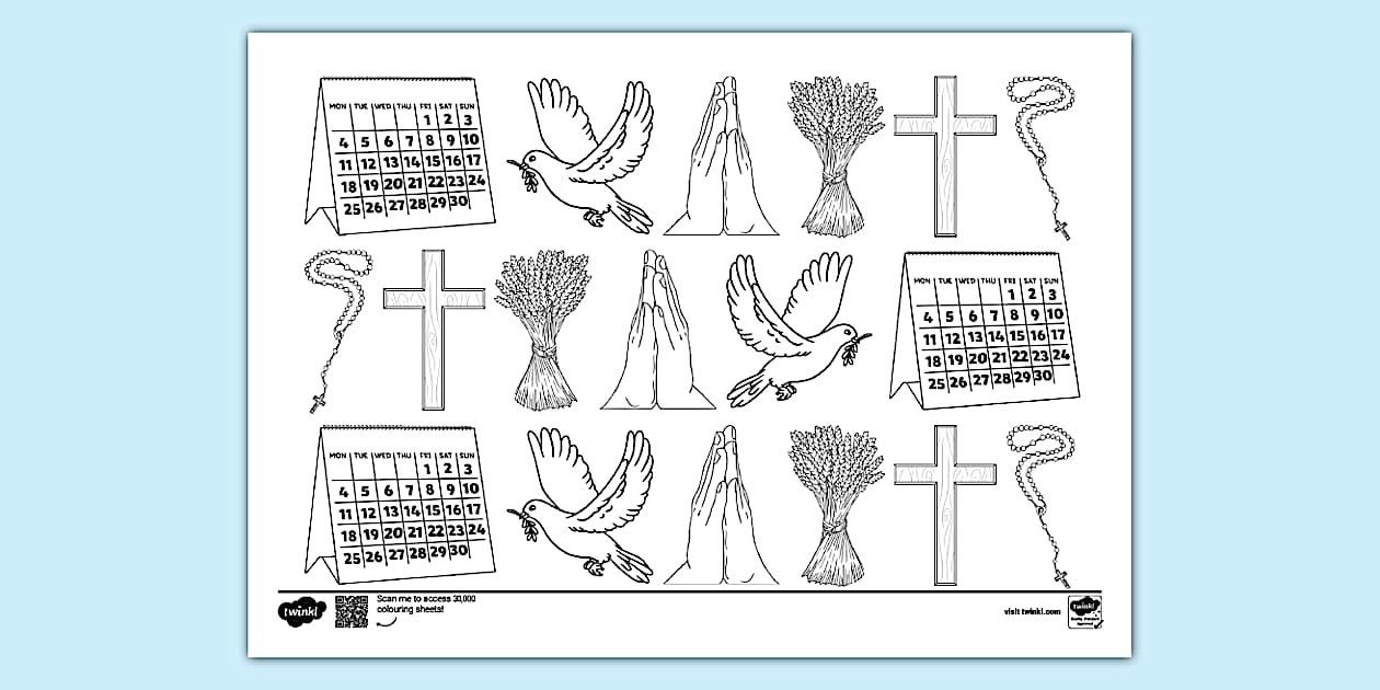 All Saints' Day Doodle Colouring Page (teacher made)