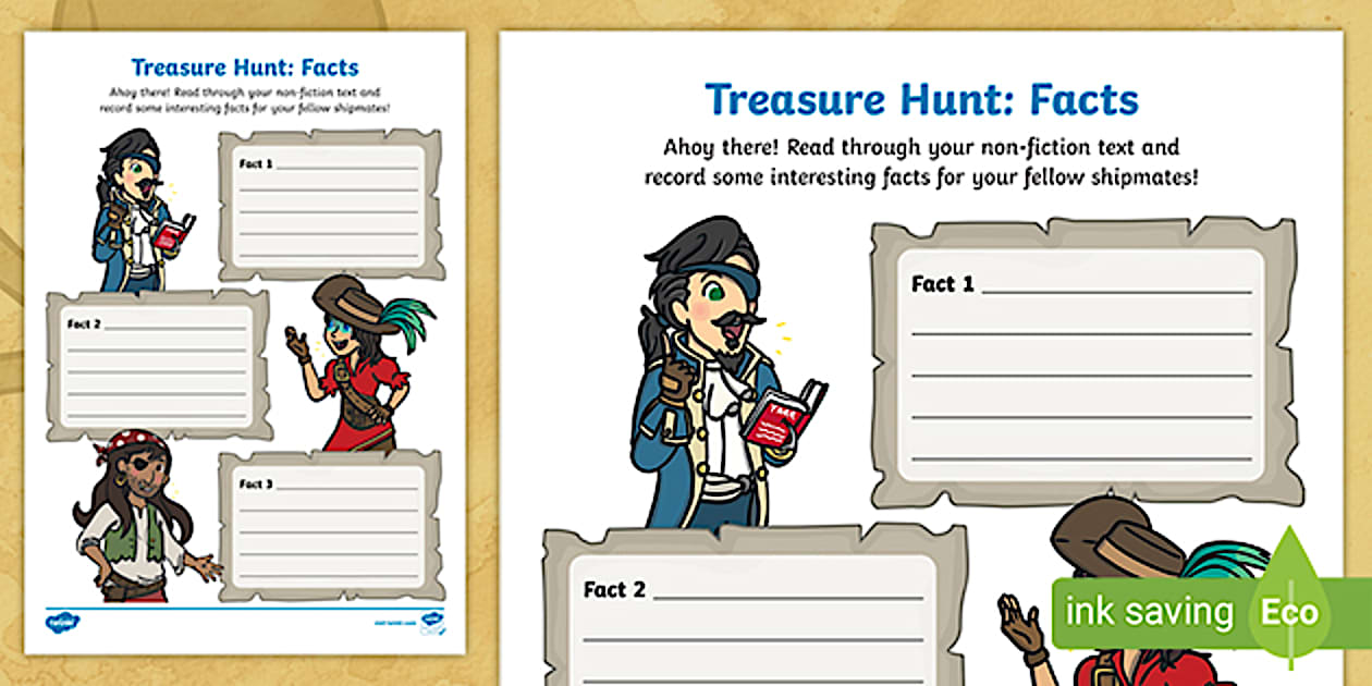 Fact Hunt Worksheet Pirate Theme (teacher made) - Twinkl
