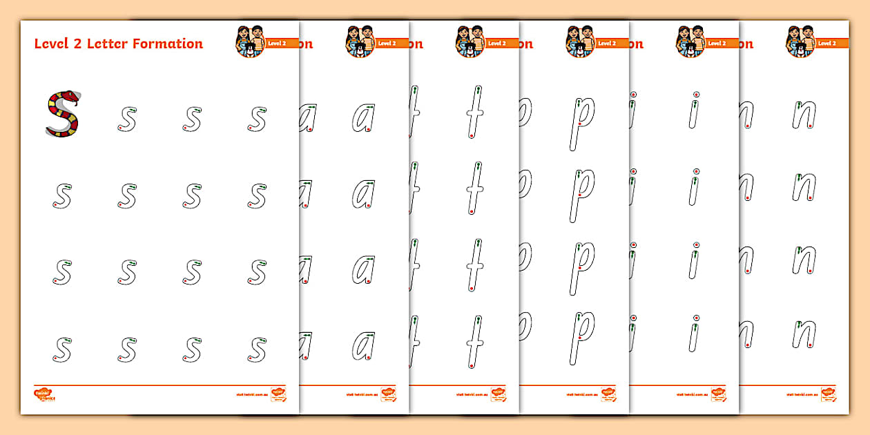 Level 2 Letter Formation Activity Sheets