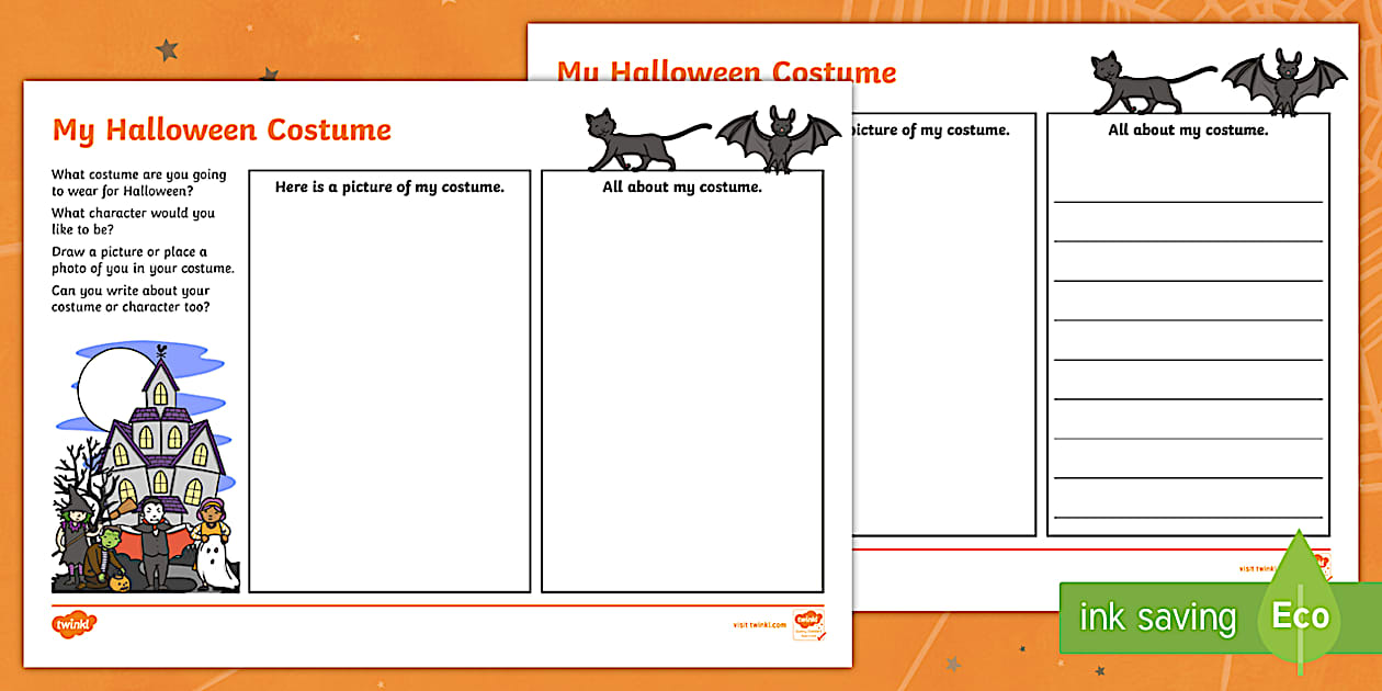Halloween Costumes Worksheet (teacher made) - Twinkl
