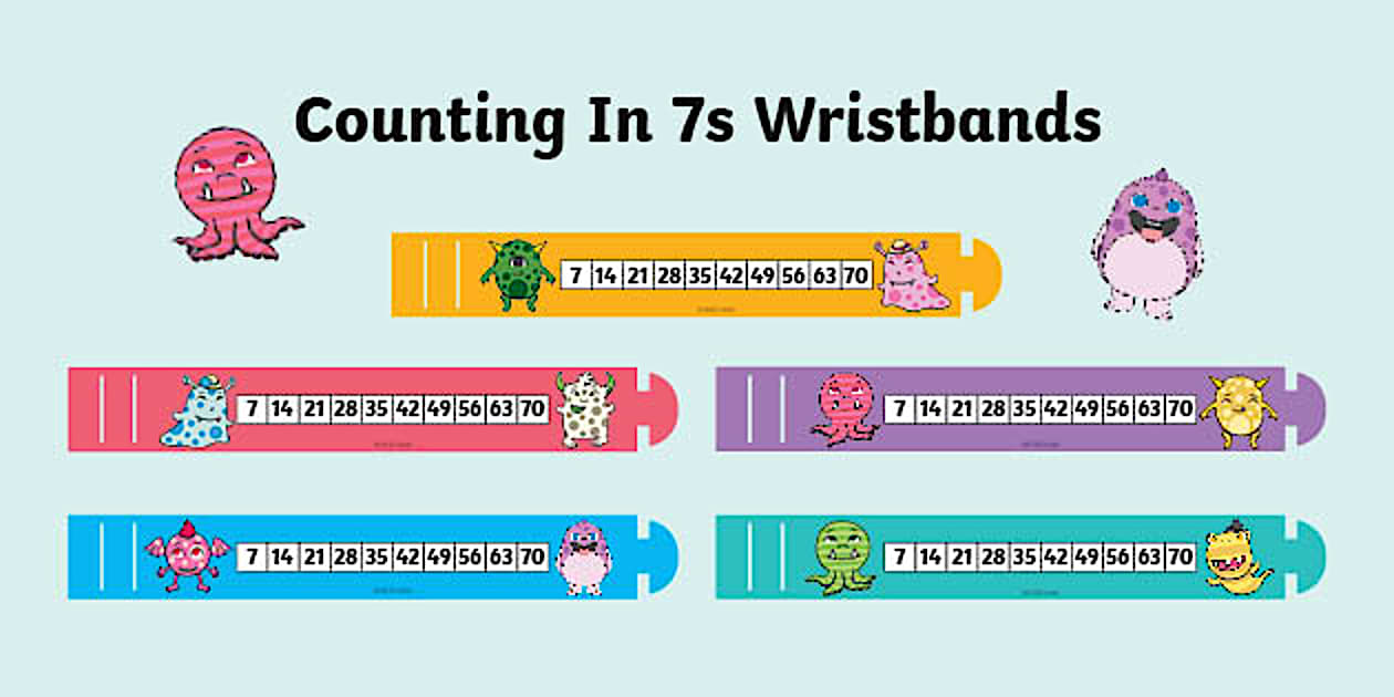 Counting In 7s Wristbands (Teacher-Made) - Twinkl