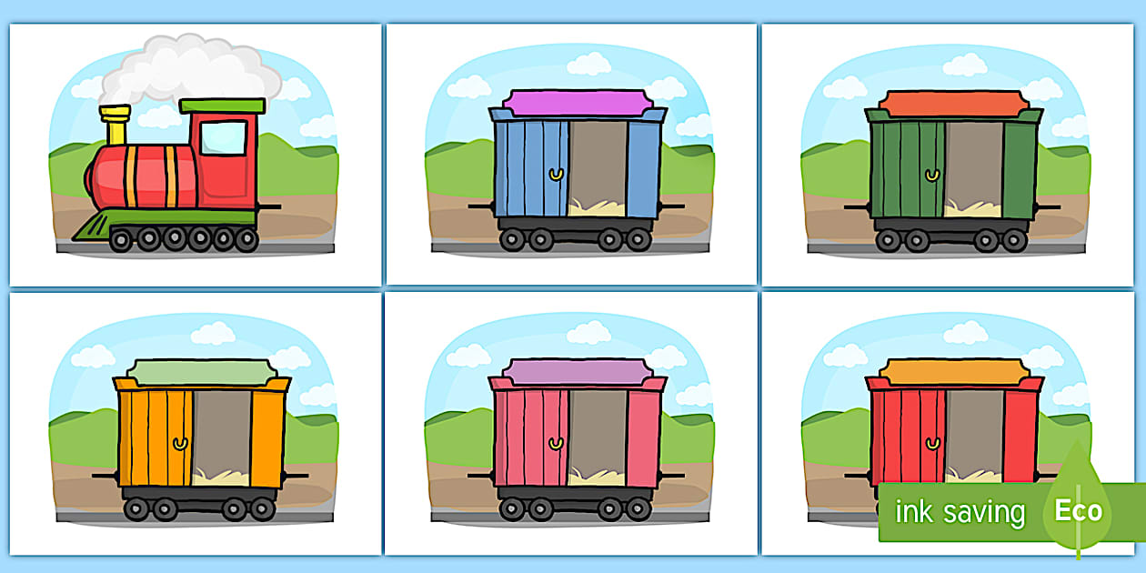 👉 Fully Editable Train and Carriages (teacher made)