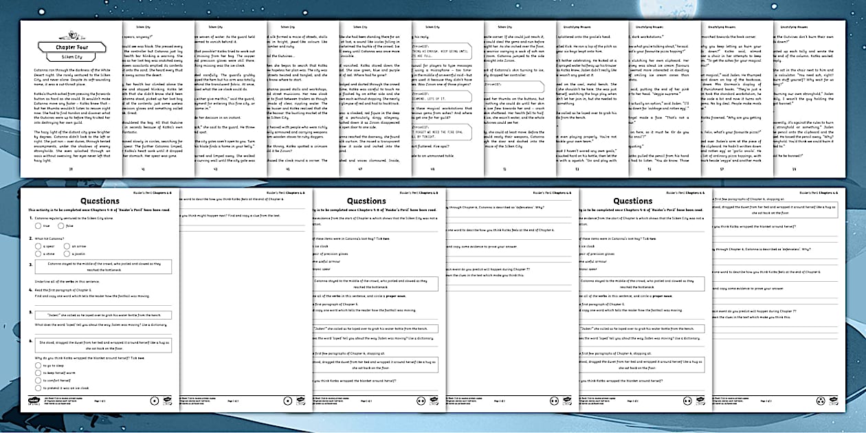 KS2 Fantasy Gaming Adventure Story Differentiated Reading Comprehension