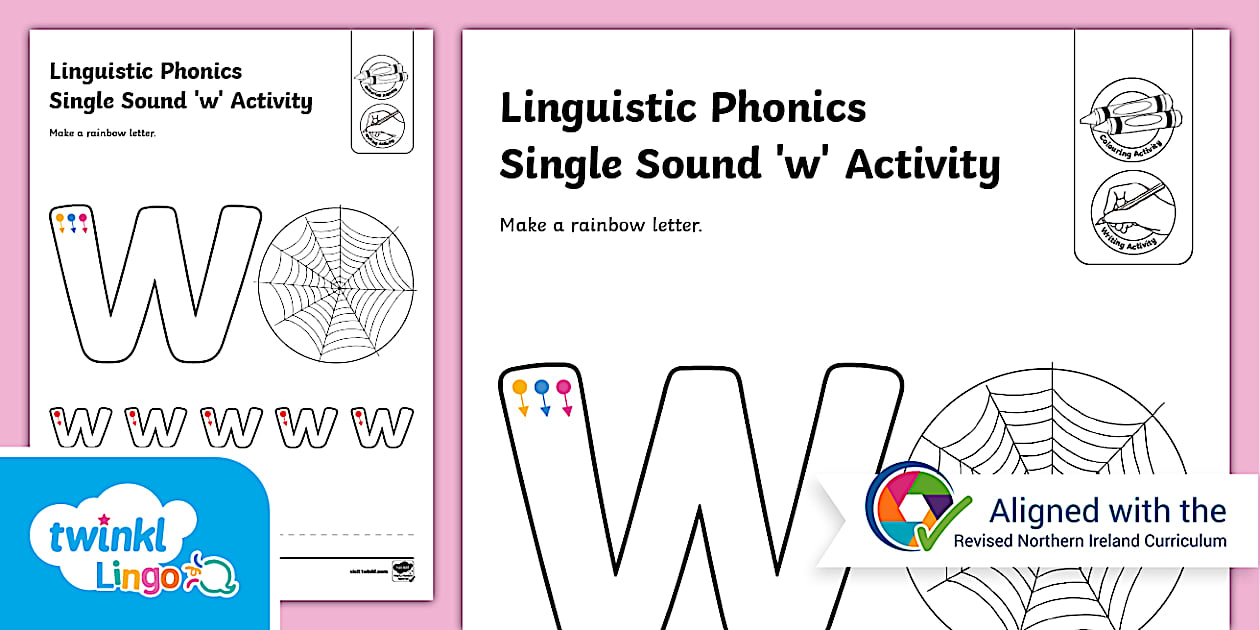 Linguistic Phonics Single Sound 'w' Activity Sheet