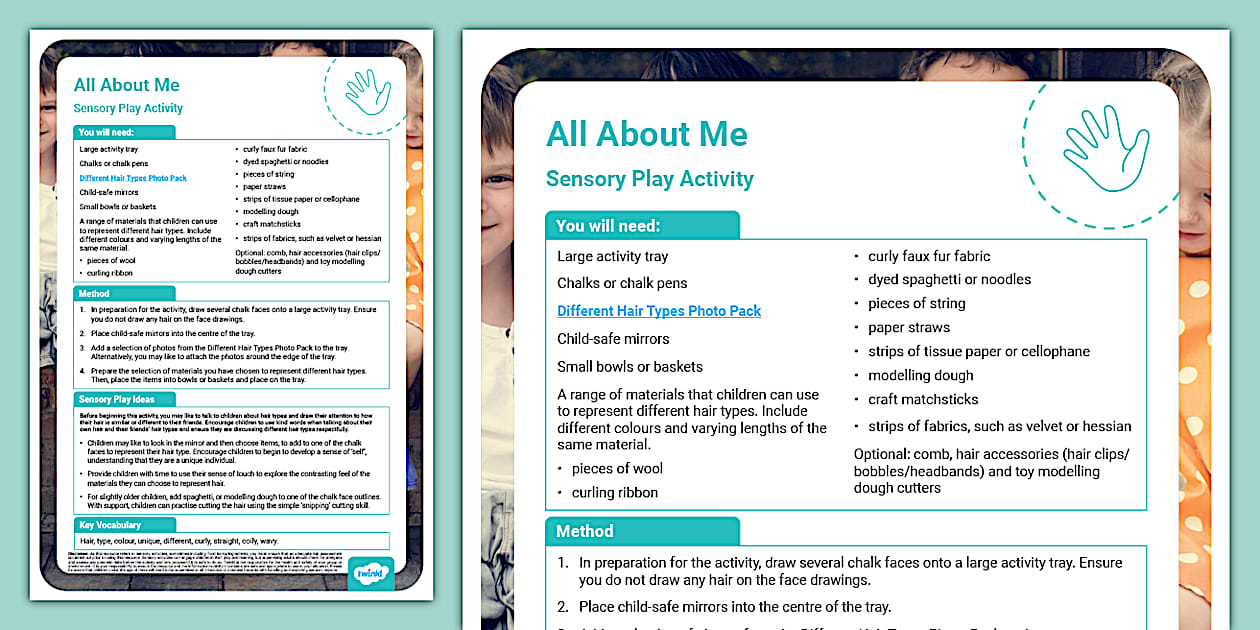 All About Me Sensory Play Activity | Twinkl (teacher made)