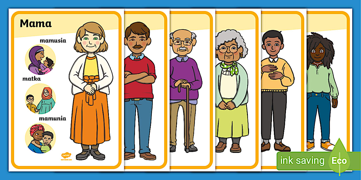 Mama, Tata, Brat, Siostra | Moja rodzina | Plakaty - Twinkl