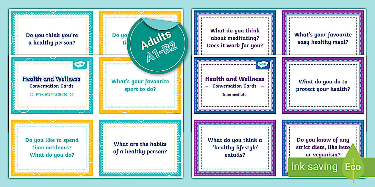 ESL Health and Wellness: Conversation Cards [Adults, A2-B2]
