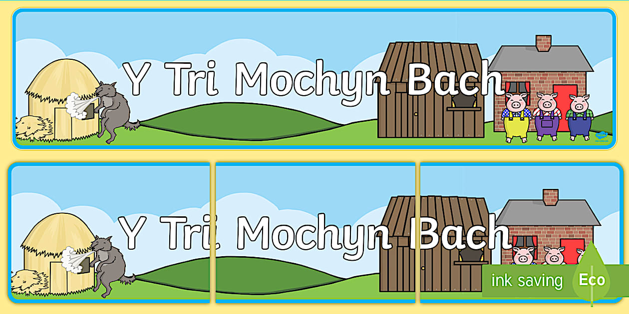 Baner Y Tri Mochyn Bach (teacher made) - Twinkl