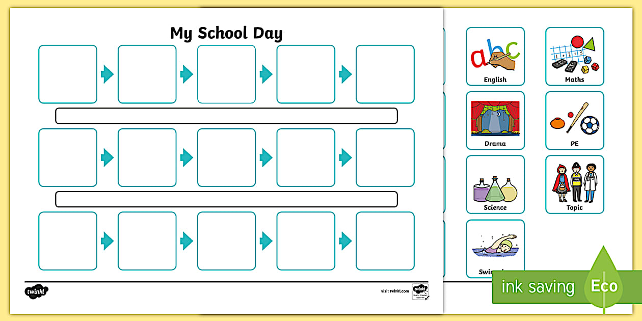 Editable Individual Visual Timetable Template (teacher made)