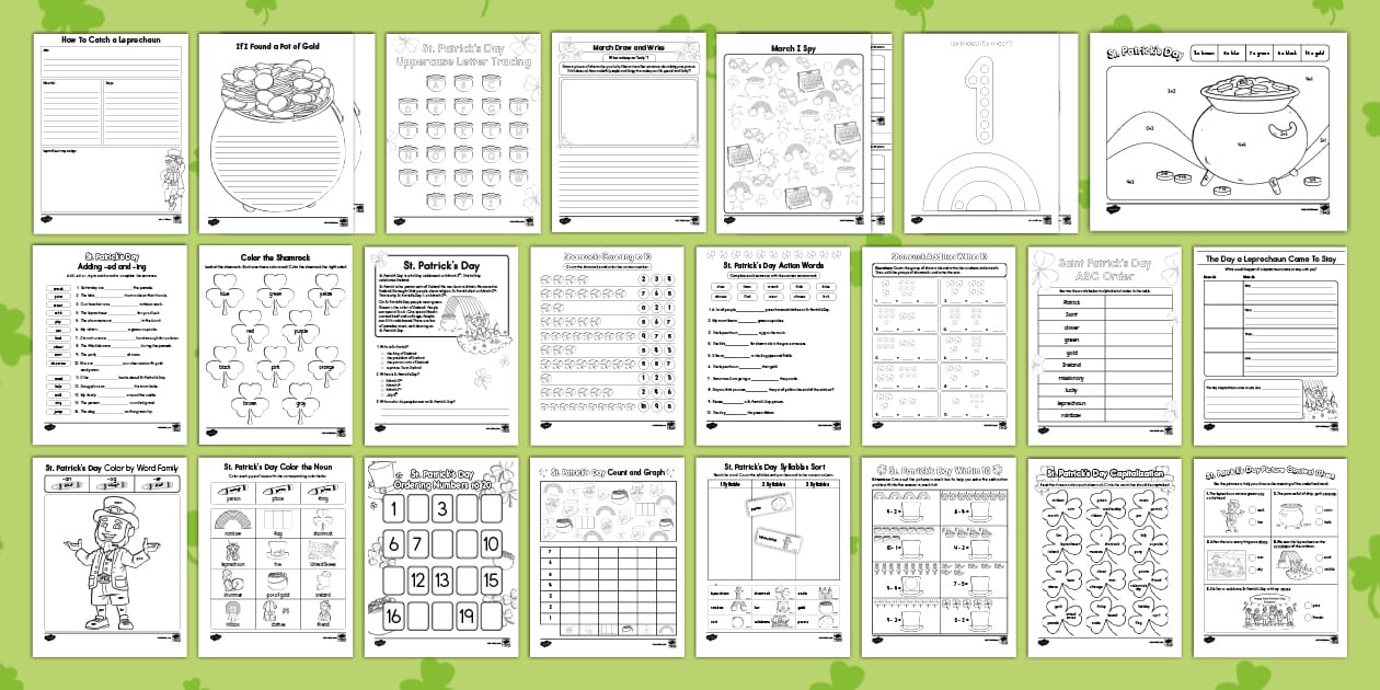 Kindergarten St. Patrick's Day Mega Bundle for March