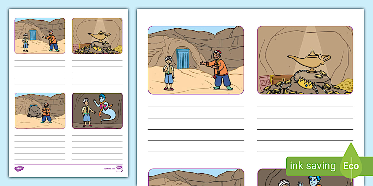 Aladdin Storyboard Template (teacher made) - Twinkl
