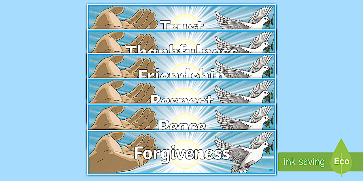 Values Display Banner (professor feito) - Twinkl