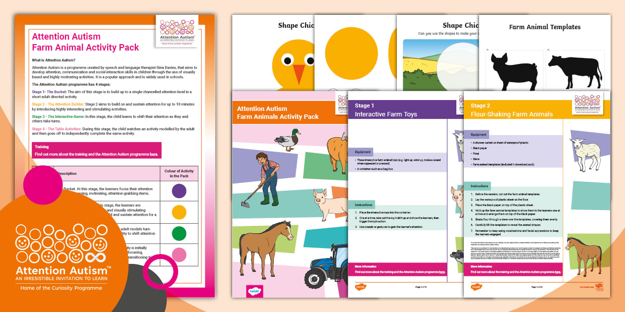 Attention Autism Farm Animals Activity Pack (teacher made)