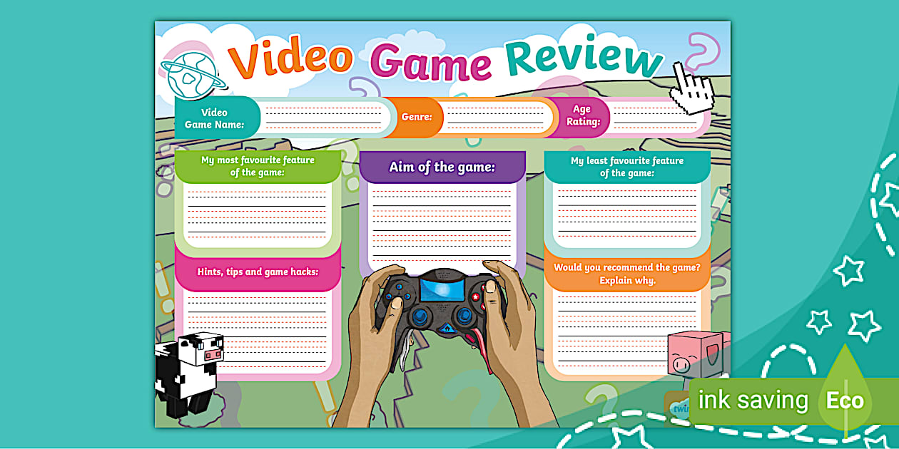 Video Game Handwriting Practice - Video Game Review - Twinkl