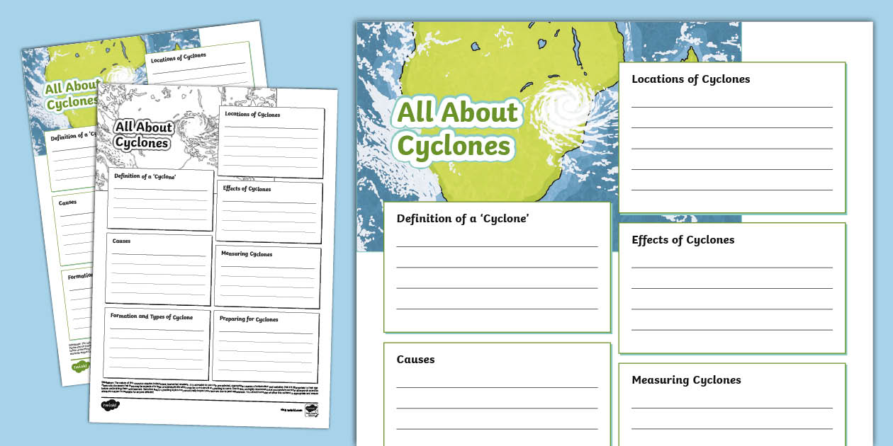 Cyclones Fact File Template - Twinkl Geography