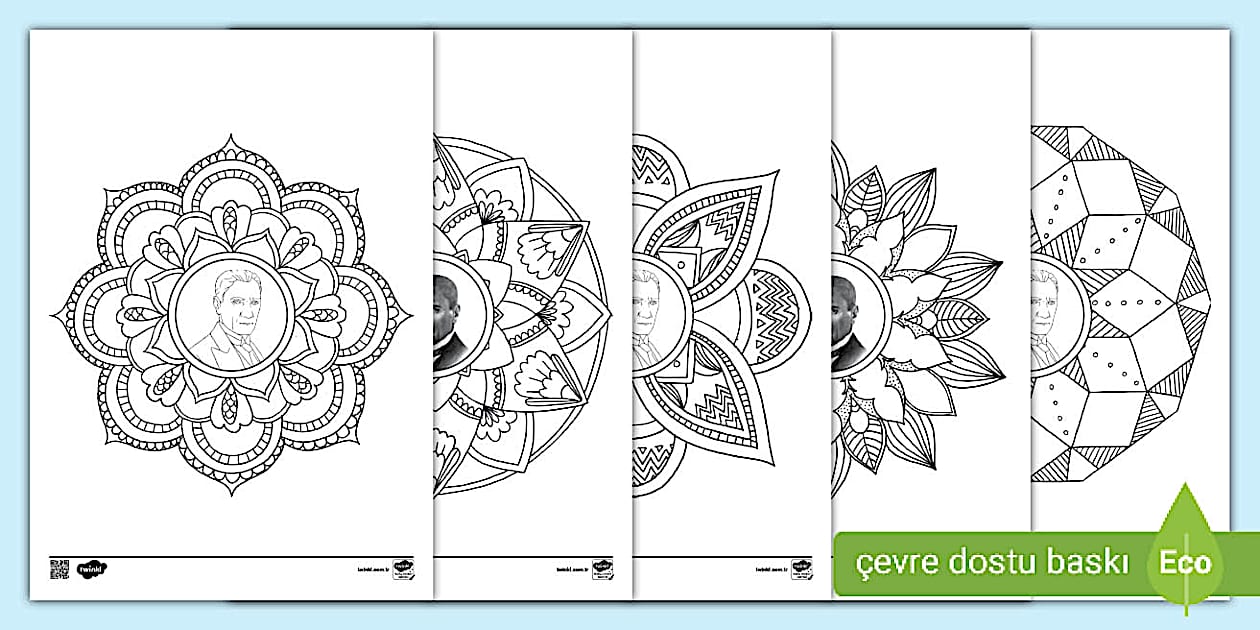 Atatürk Mandala Boyama Sayfaları (teacher made) - Twinkl