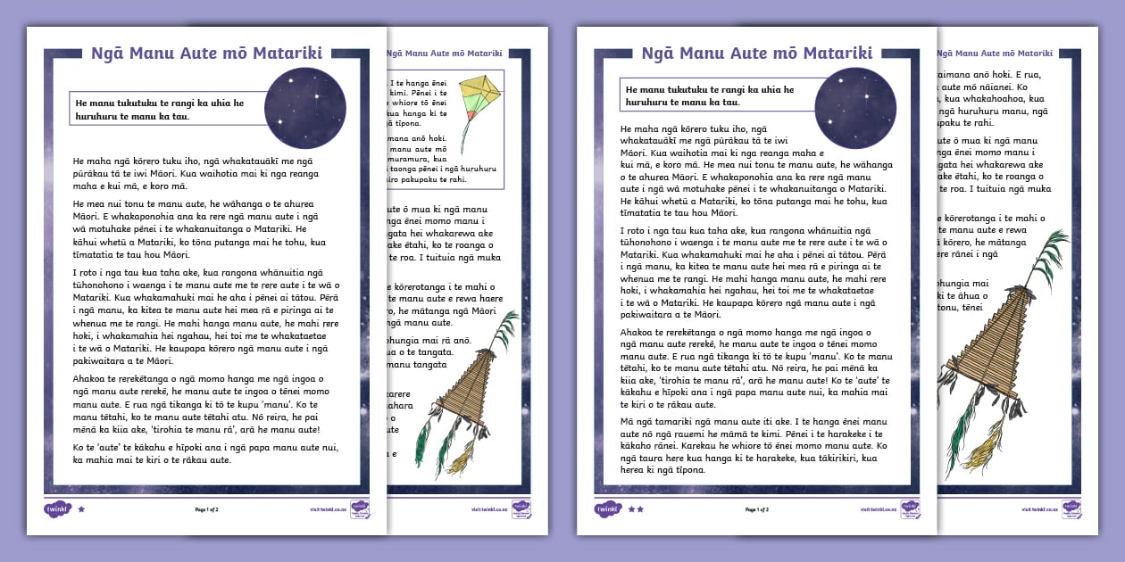 Ngā Manu Aute mō Matariki (Hecho por educadores) - Twinkl