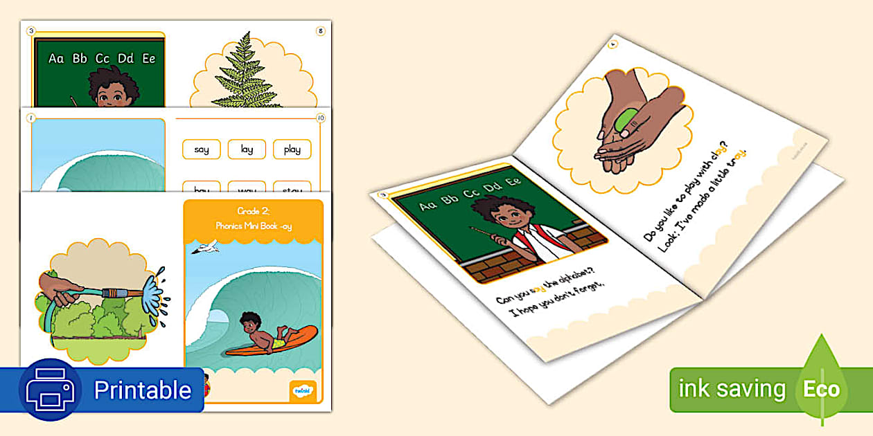 Grade 2 Phonics Mini Book -ay (teacher made) - Twinkl