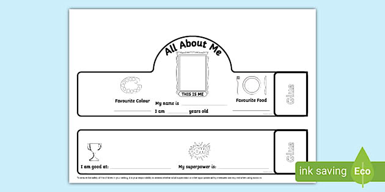 All About Me Paper Headband