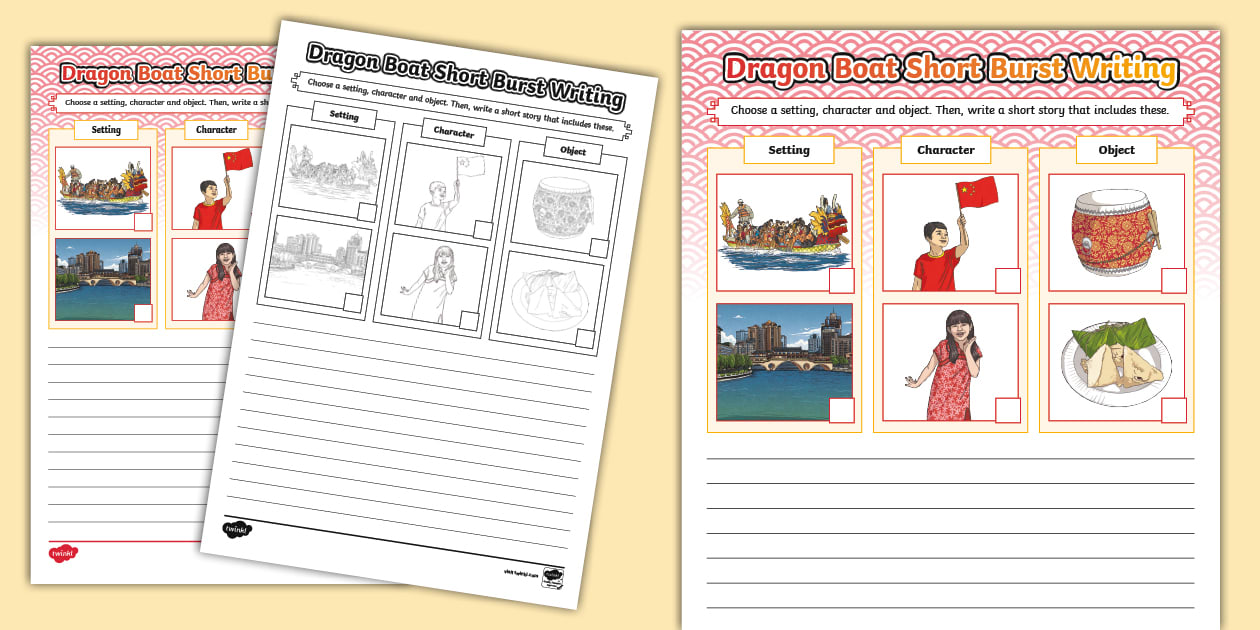 Dragon Boat Short Burst Writing Template