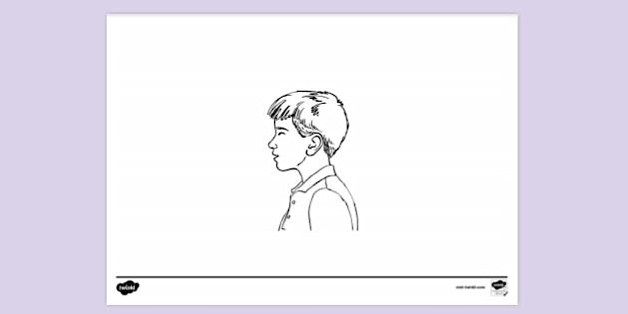 Boys Head Talking | KS1 Colouring Sheets | Twinkl Resources