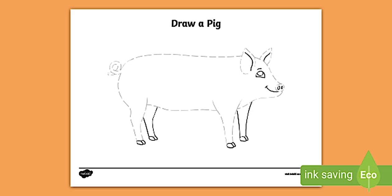 EYFS Draw a Pig Pencil Control Activity (teacher made)